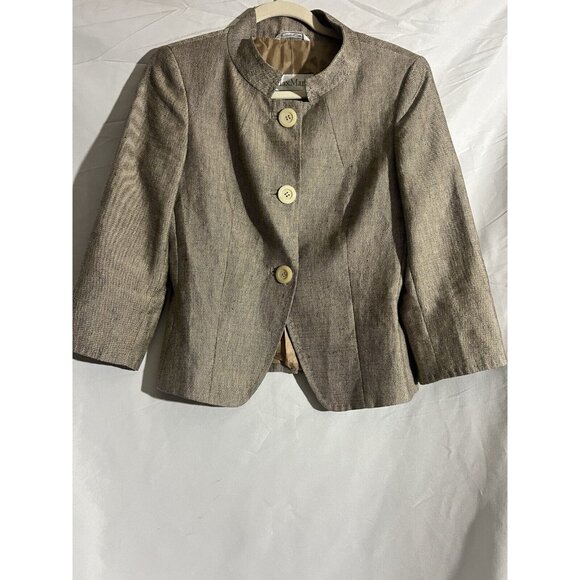 MaxMara | Jackets & Coats | Max Mara Italy Made Beige Gold Linen Blend ...